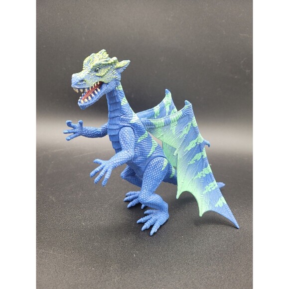 Toys | Papo Fantasy World Dragon Blue With Green Stripes Plastic Action ...